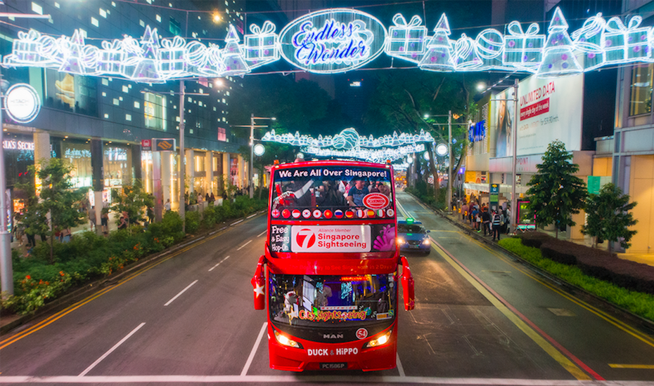 The HiPPO bus gets you closest to the Orchard Rd Christmas lights