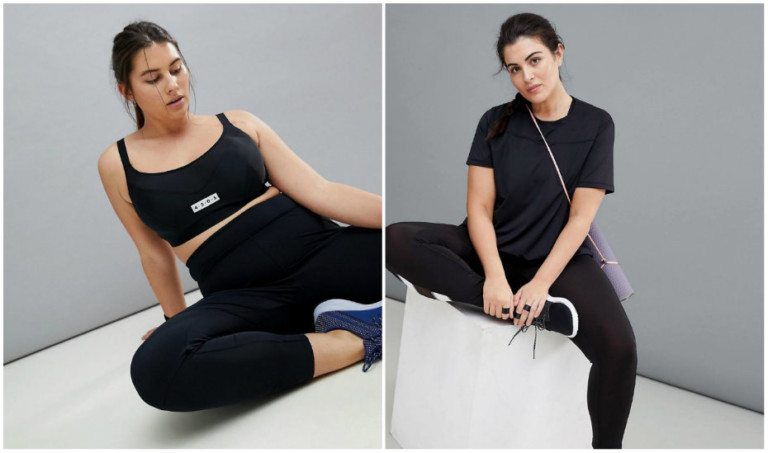 Plus size activewear and workout outfits for women with curves