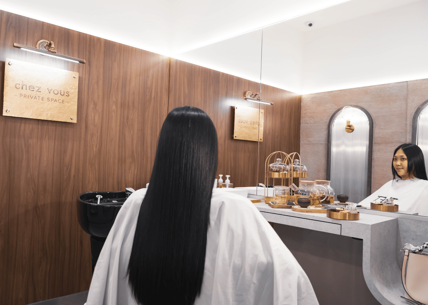 We got glass hair with a Nanoplasty treatment at Chez Vous: Private Space