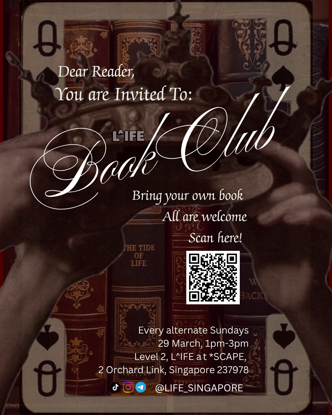 Event: The Book Club at L^IFE @ *SCAPE | Honeycombers