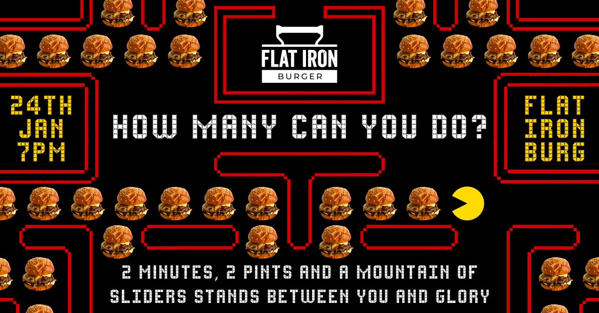 Event: Flat Iron Burger anniversary Burger Eating Competition